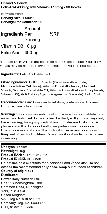 ostaa Foolihappo 400mcg ja D-vitamiini 10mcg - 90 tablettia alkaen Eco ...